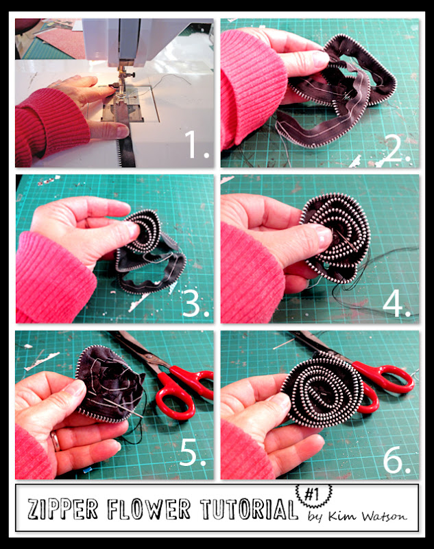 kim watson ★ design ★ papercraft: Flower tutorials + Zippers